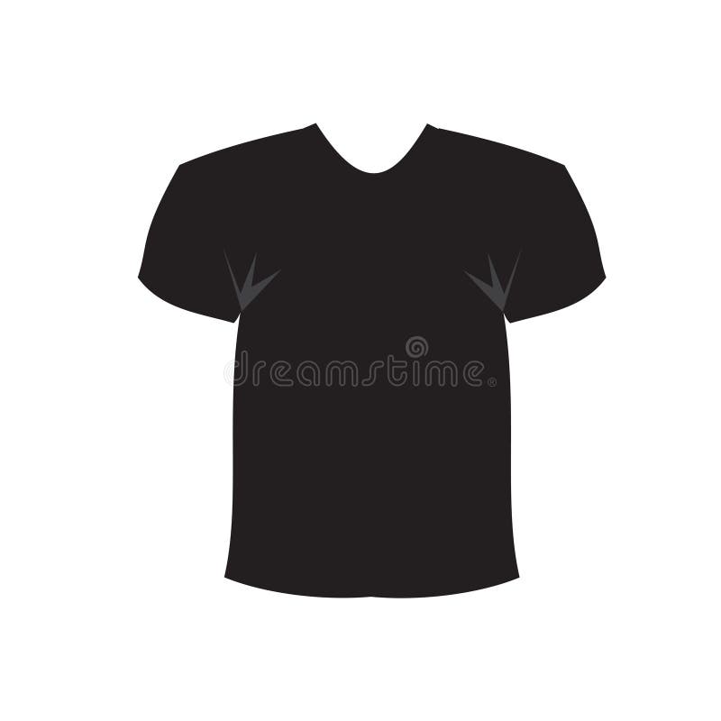 Plantilla De Camiseta Negra En Blanco Vector Ilustración del Vector ...