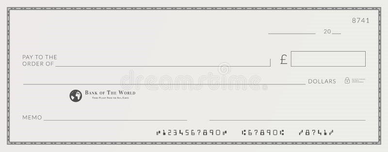 Plantilla De Cheque Bancario En Blanco Ilustración del Vector ...