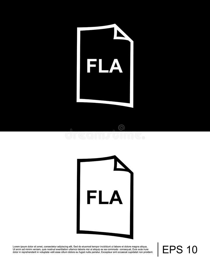 Plantilla De Icono De Formato De Archivo Fla Ilustración del Vector ...