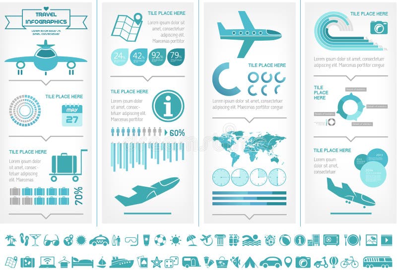 Plantilla De Infographic Del Viaje. Ilustración del Vector ...