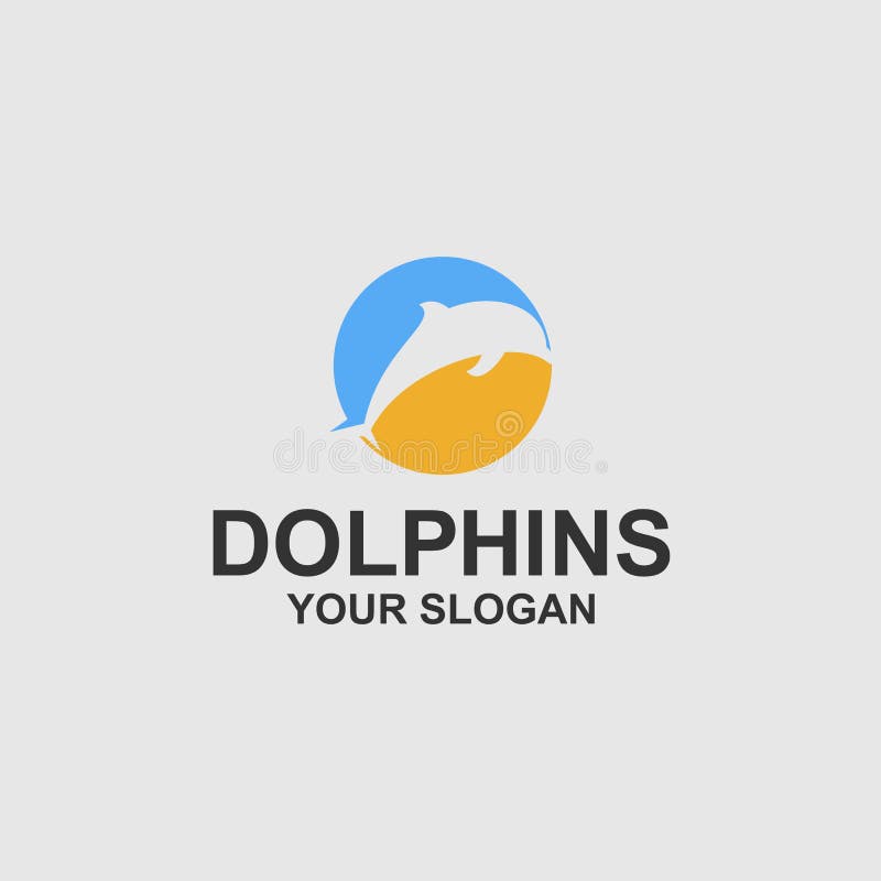 Plantilla De Logotipo De Delfines Stock de ilustración - Ilustración de ...