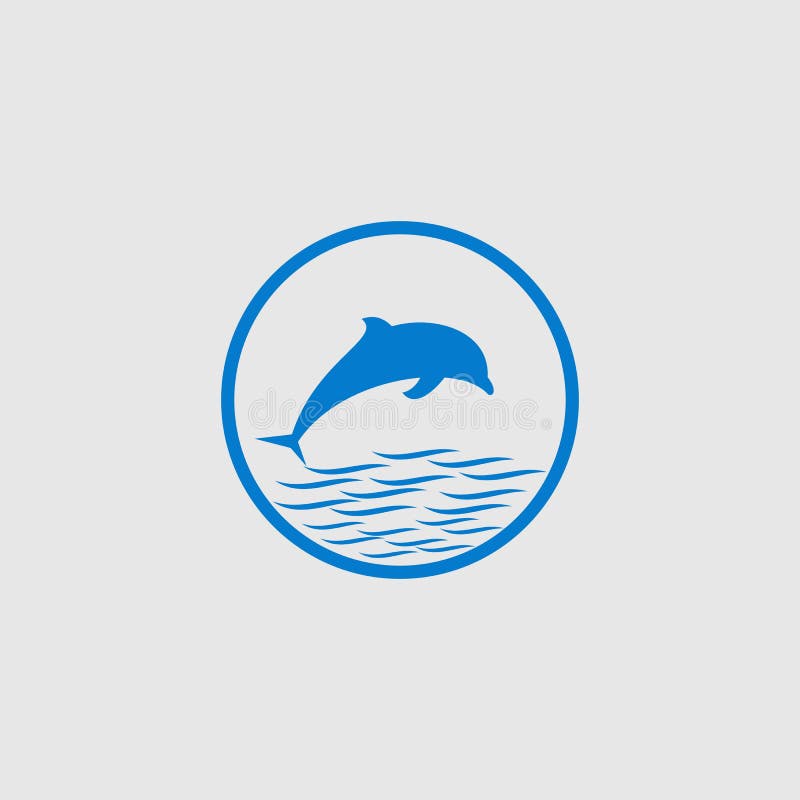 Plantilla De Logotipo De Delfines Stock de ilustración - Ilustración de ...