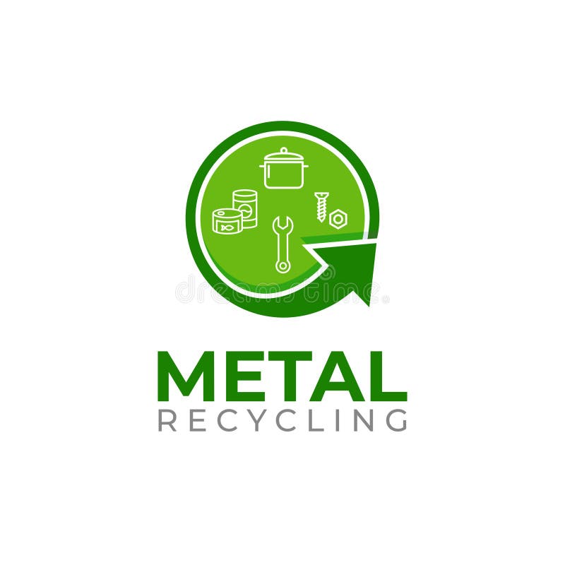 Plantilla De Logotipo De Reciclado De Metales Icono De Reciclaje De