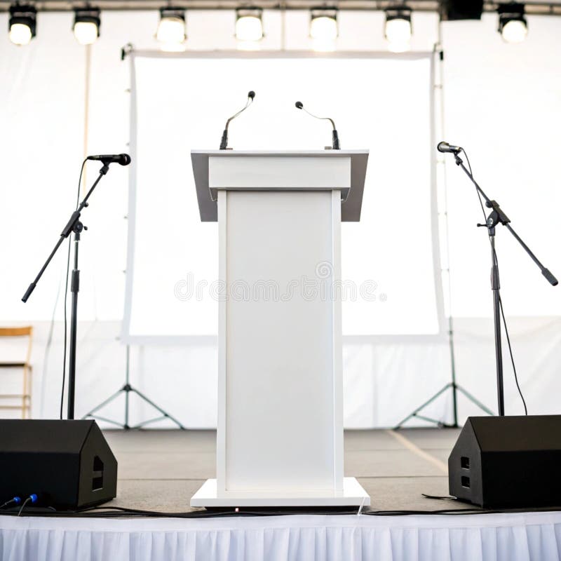 Plantilla De Podio Sobre Fondo Blanco Stock de ilustración ...