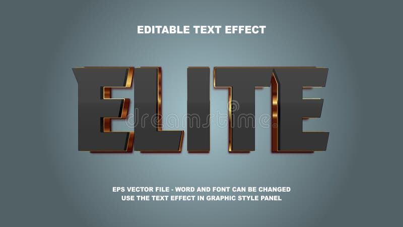 Plantilla De Vector De Elite De Efecto De Texto Editable 3d Ilustración ...