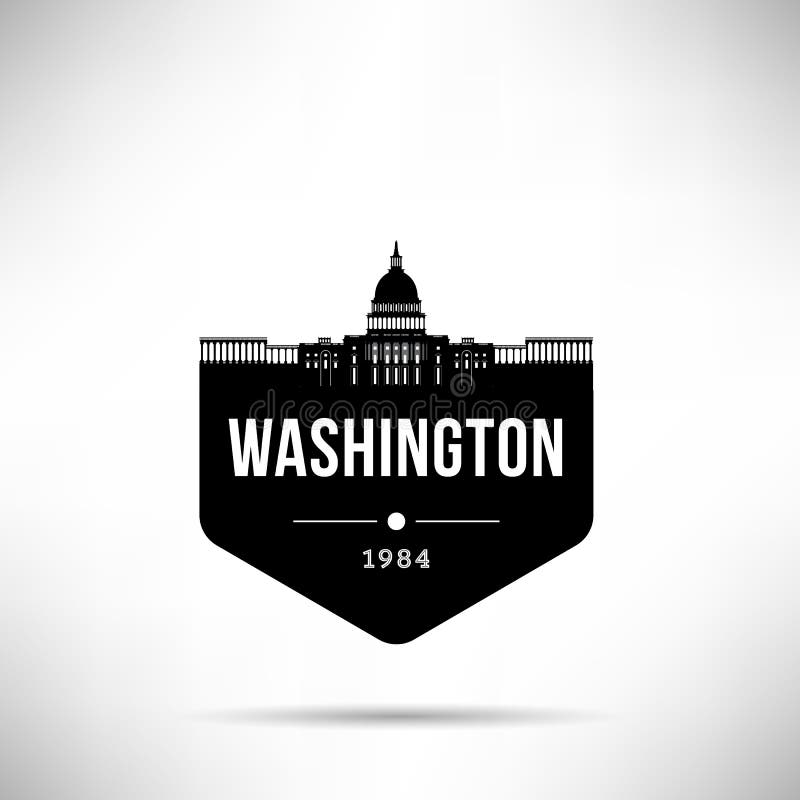 Plantilla De Washington City Modern Skyline Vector Stock de ilustración ...
