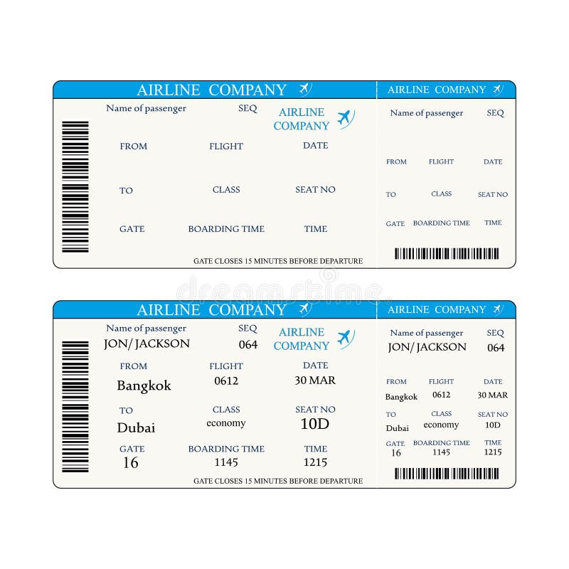 Plantilla Del Documento De Embarque, Ilustración del Vector ...