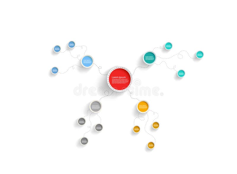 Plantilla Del Mapa De Mente Del Vector Con Los Círculos Coloridos Ilustración del Vector ...