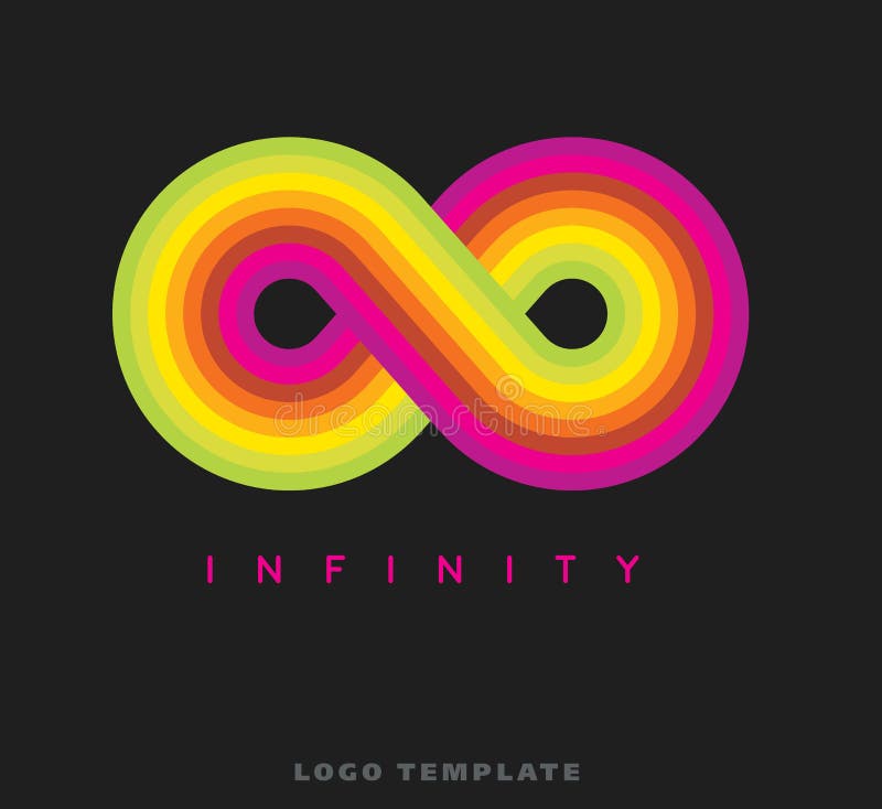 Plantilla Del Logotipo Del Arco Iris Del Infinito Ilustración Del