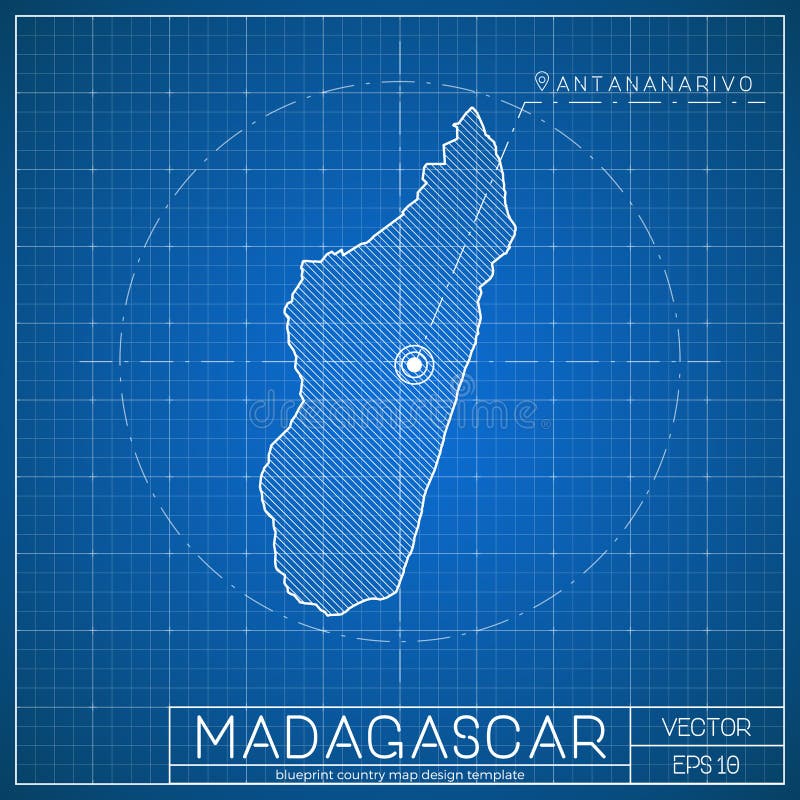 Plantilla Del Mapa Del Modelo De Madagascar Con El Capital Ilustración ...