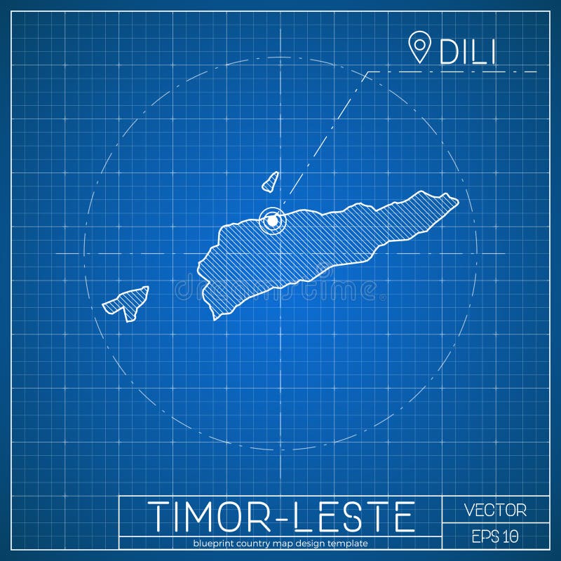 Plantilla Del Mapa Del Modelo De Timor-Leste Con El Capital Ilustración ...