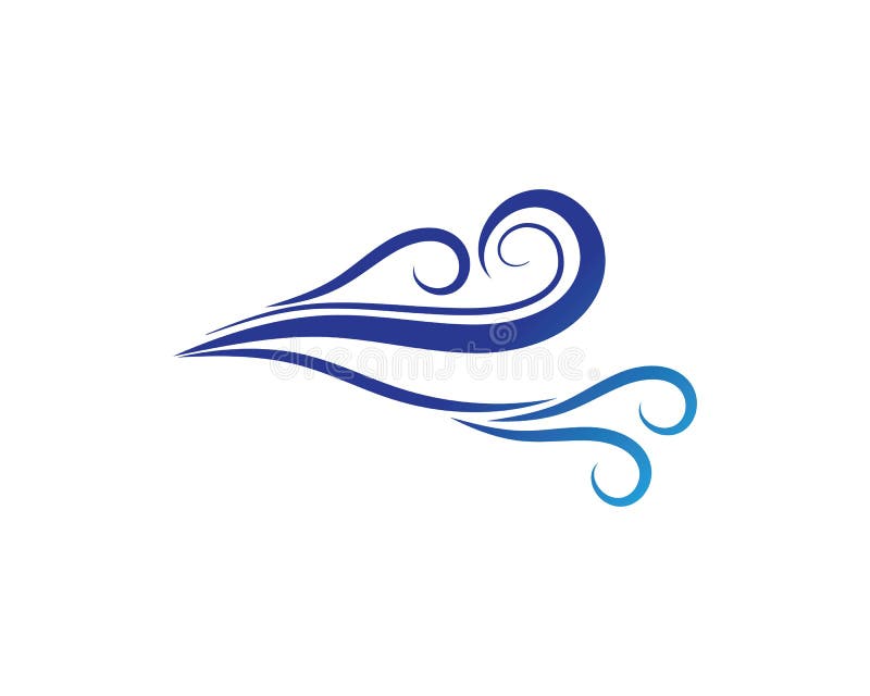 Plantilla Del Vector Del Icono Del Viento Ilustración del Vector ...