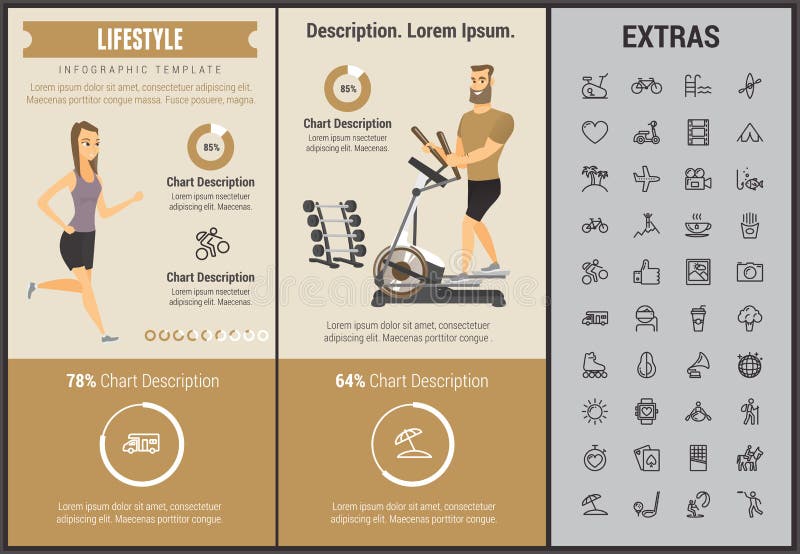 Plantilla, Elementos E Iconos Infographic De La Forma De Vida ...