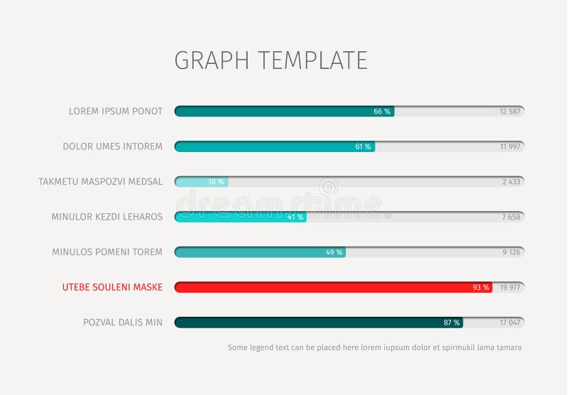 Plantilla Horizontal Del Gráfico De La Columna Del Vector Ilustración ...