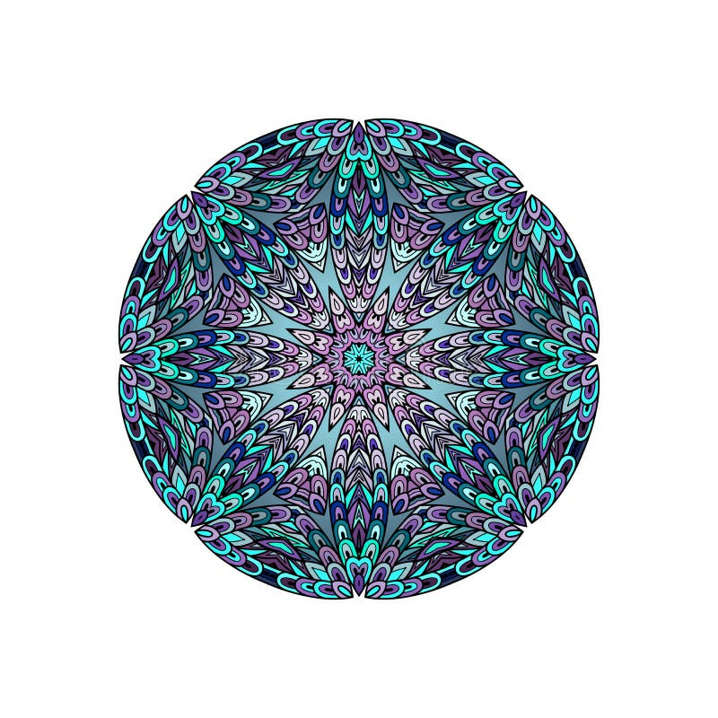Plantilla Redonda Colorida De La Mandala Ilustración del Vector ...