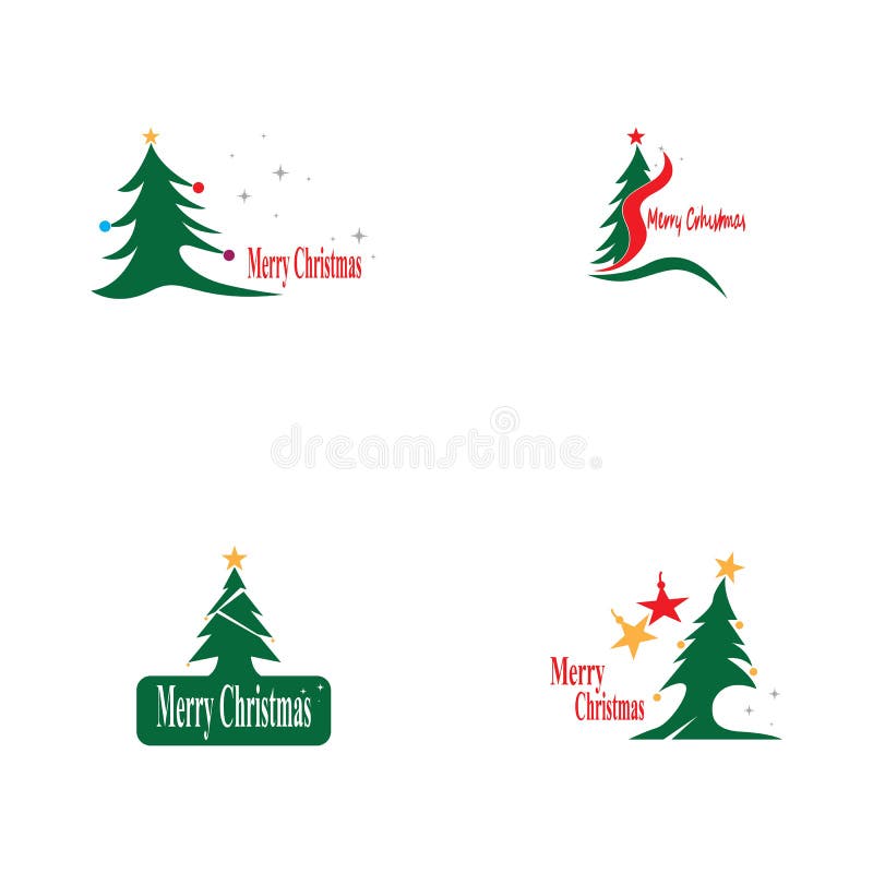 Plantilla Vectorial Del Logotipo De Navidad Ilustración del Vector ...