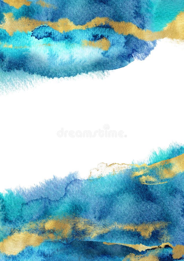 Plantilla Vertical A4 De Color De Agua Stock de ilustración ...