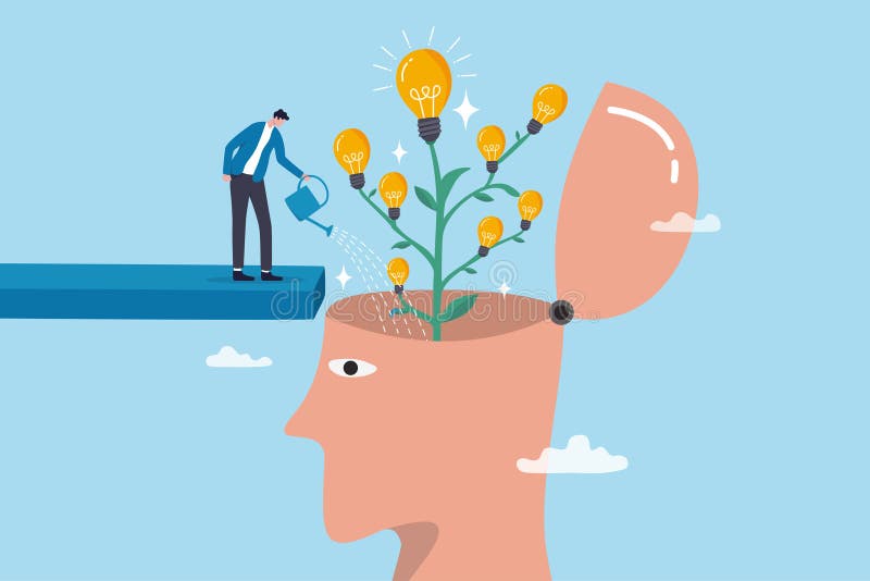 Planting Growth Idea, Growing Innovation or Creativity, Imagination or Solution Development ...