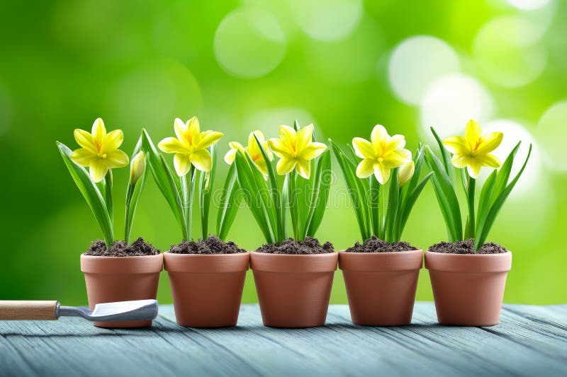 Planting-ready Spring Flower Bulbs and Flowers that Have Bloomed Stock ...