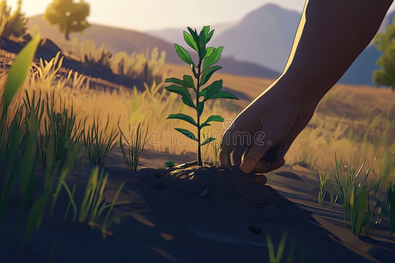 Planting a Seed of Hope stock illustration. Illustration of sprout ...