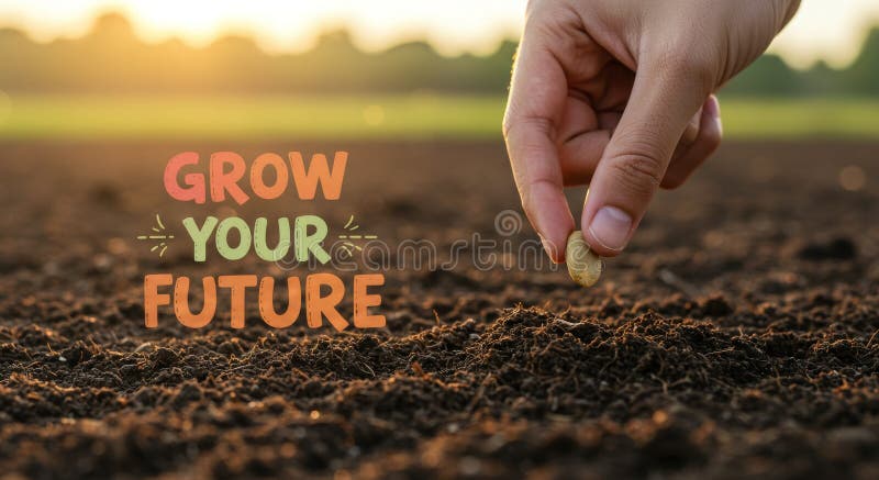 Planting Seeds of Tomorrow Hand Planting a Seed Symbolizing Growth Hope Future Potential and ...
