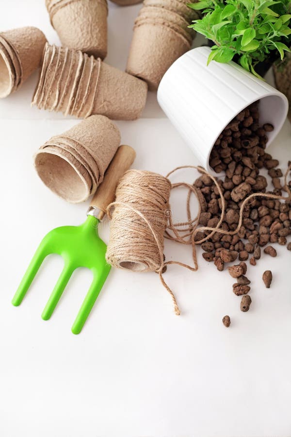 Planting Tools on White Background Stock Image - Image of potting ...