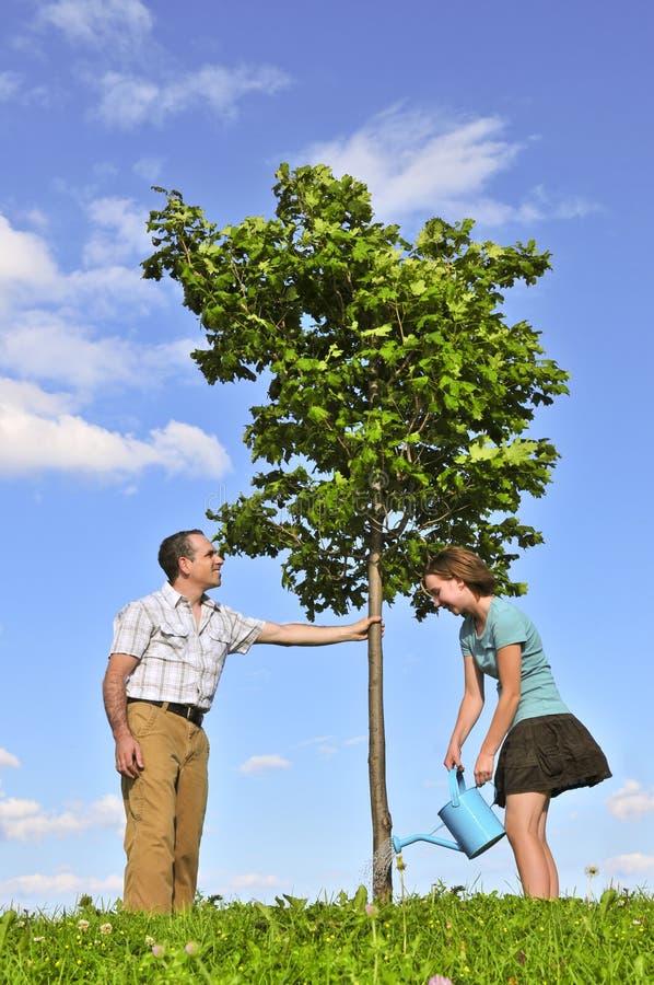 Planting a tree stock image. Image of outdoor, daughter - 6290615