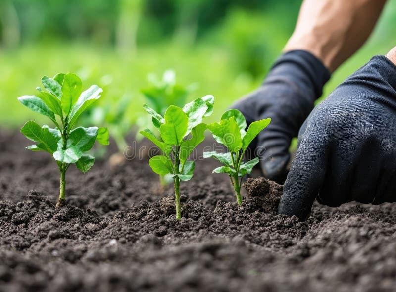Planting Saplings stock illustration. Illustration of activities ...