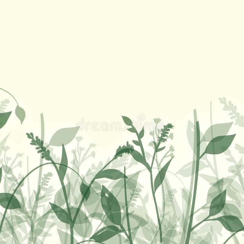 Green Abstract Design With Plants Stock Vector - Illustration of ...