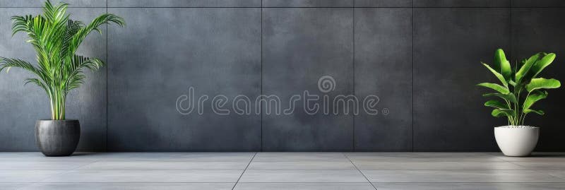 Plants Adorn a Minimalist Interior Space, Bring Serenity and Simple ...