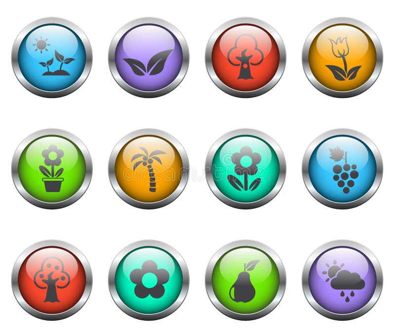 Plants icon set stock vector. Illustration of ecology - 238441283
