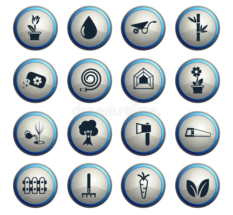 Plants icon set stock vector. Illustration of fence - 127750809