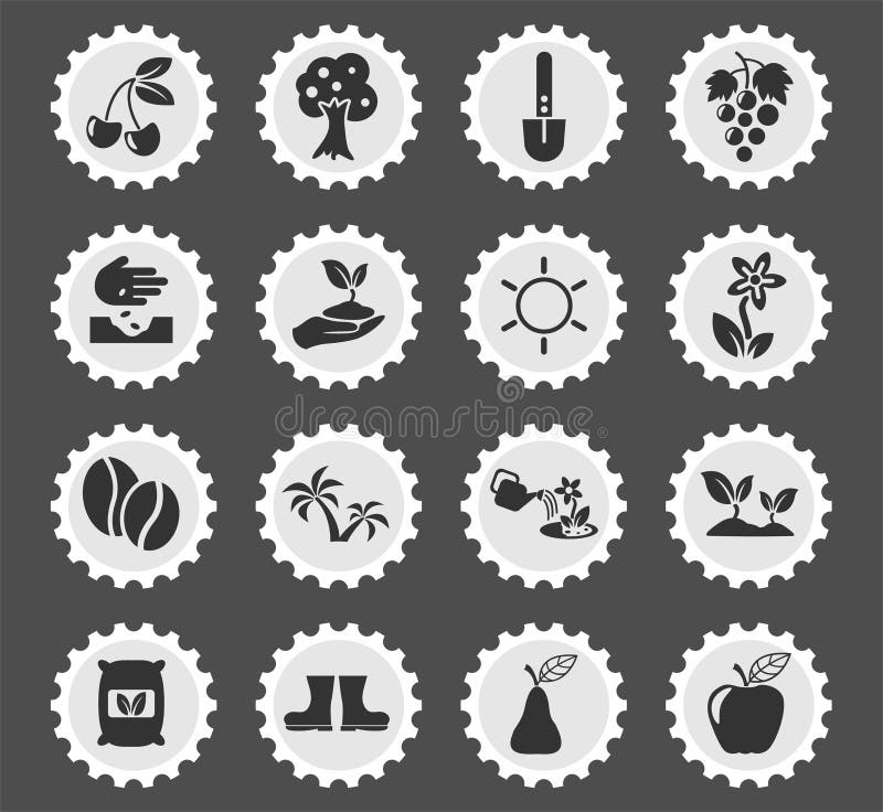 Plants icon set stock vector. Illustration of flower - 128427905