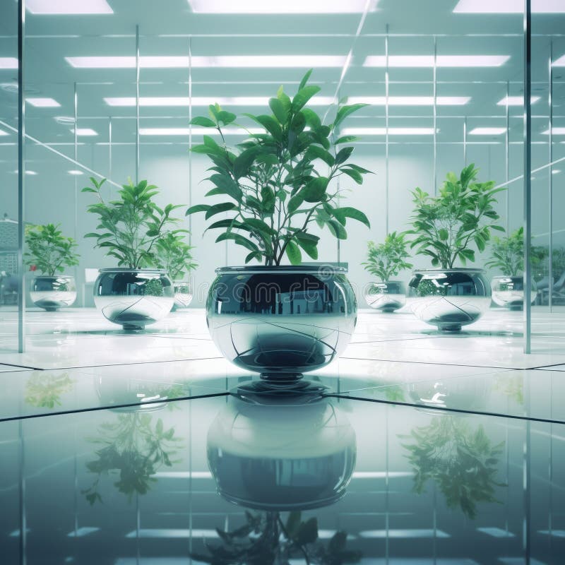 Plants in the Laboratory of the Future Stock Illustration ...