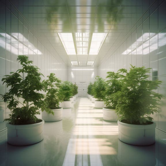 Plants in the Laboratory of the Future Stock Illustration ...