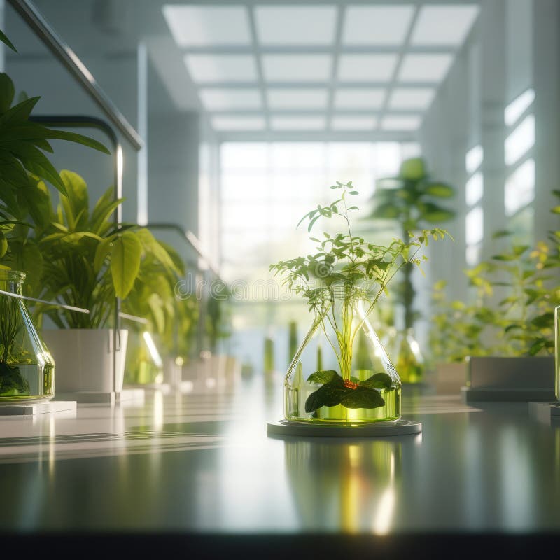 Plants in the Laboratory of the Future Stock Illustration ...