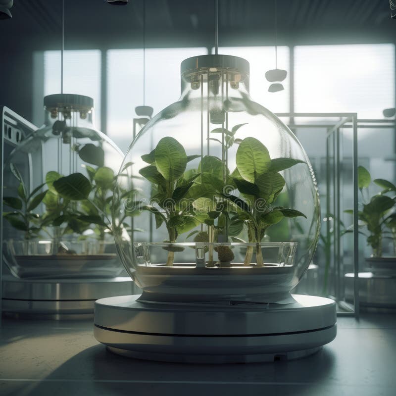 Plants in the Laboratory of the Future Stock Illustration ...
