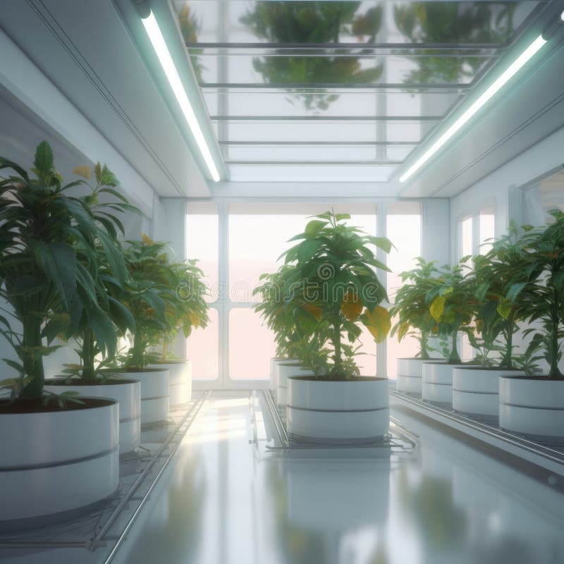 Plants in the Laboratory of the Future Stock Illustration ...