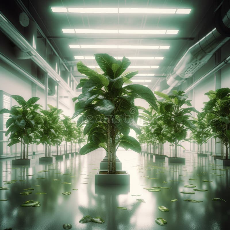 Plants in the Laboratory of the Future Stock Illustration ...