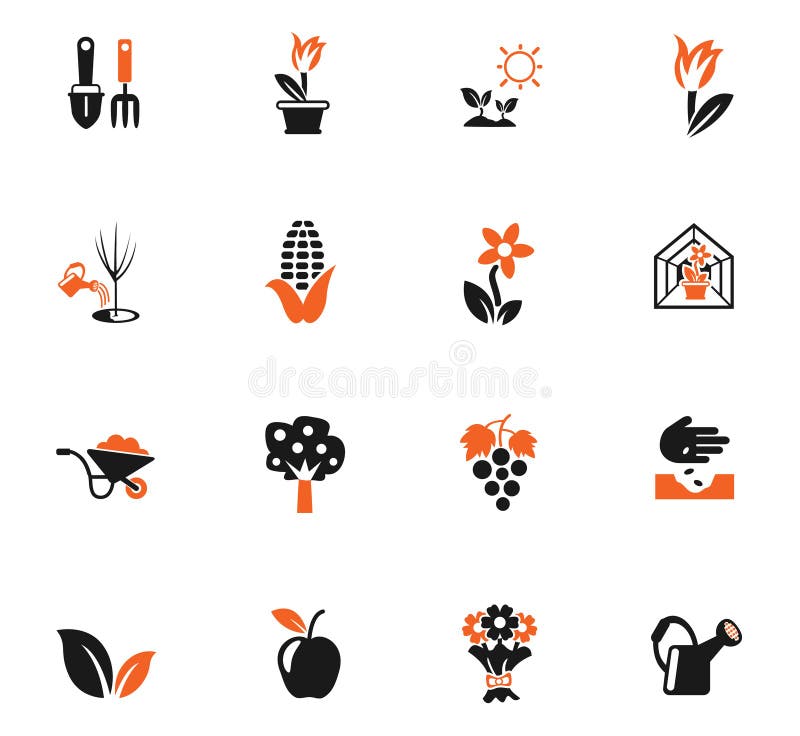 Plants tools icon set stock vector. Illustration of crops - 123419724