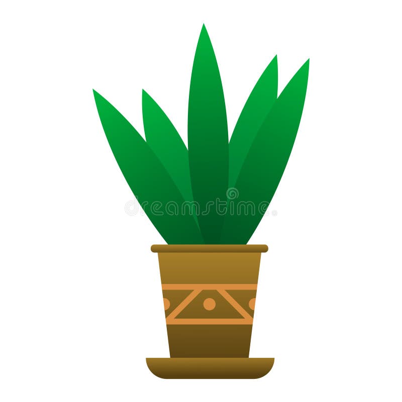 Plants in the Pot.Brown Flower Pot with a Pattern.Interior Decoration ...