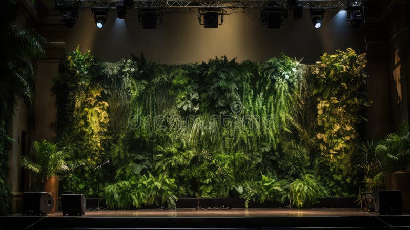 Plants stage wall stock illustration. Illustration of wall - 372397121