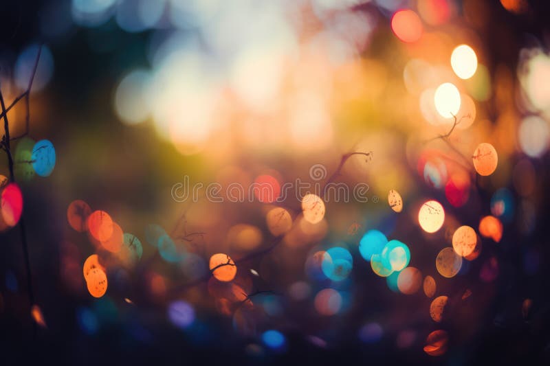 Plants, Sunlight and Glowing Bokeh Light Spots, Created Using ...