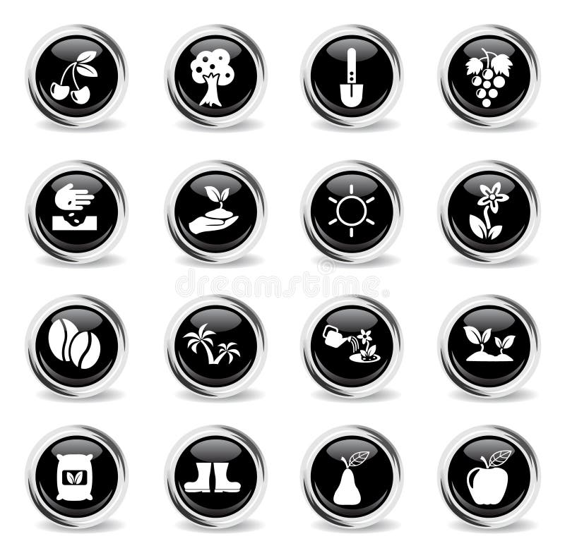 Plants icon set stock illustration. Illustration of icon - 126270349