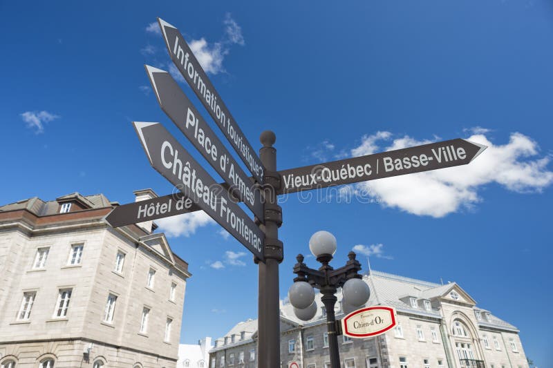 Plaque de rue de Québec photo stock. Image du rouge, québec - 37087994