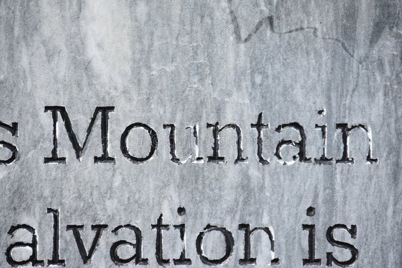 Plaque with Engraved Words for Mountain Stock Image - Image of outdoors ...