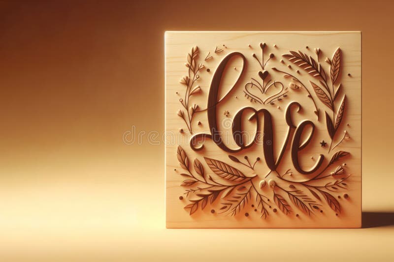 A Plaque with the Inscription Love. Space for Text. Stock Illustration ...