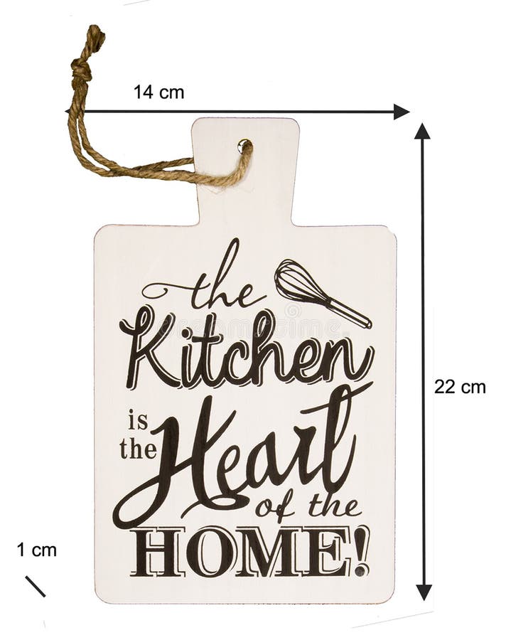 Plaque Kitchen Faded Small White with Size Stock Image - Image of ...