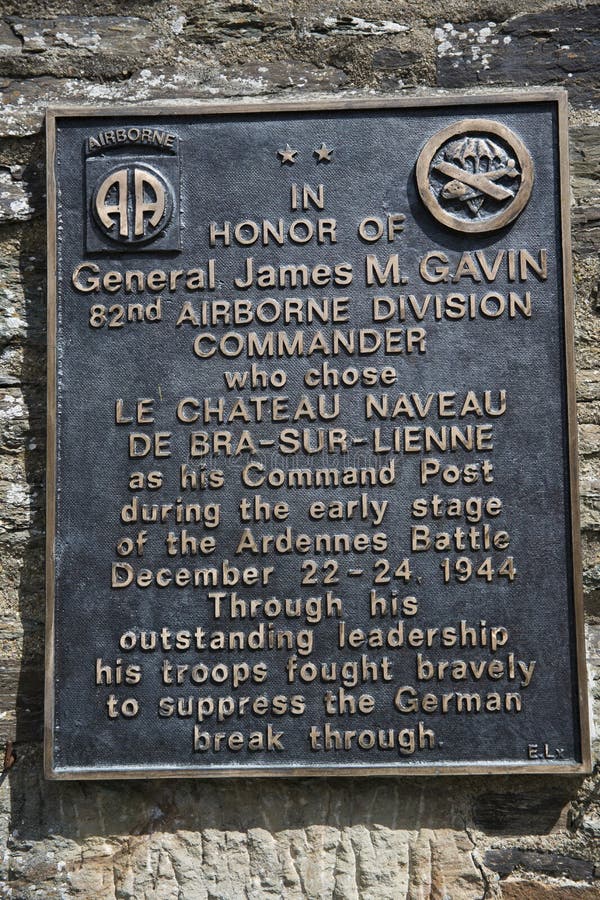 Plaque in Memory of Gen. Gavin and the 82nd Airborne Division Editorial ...