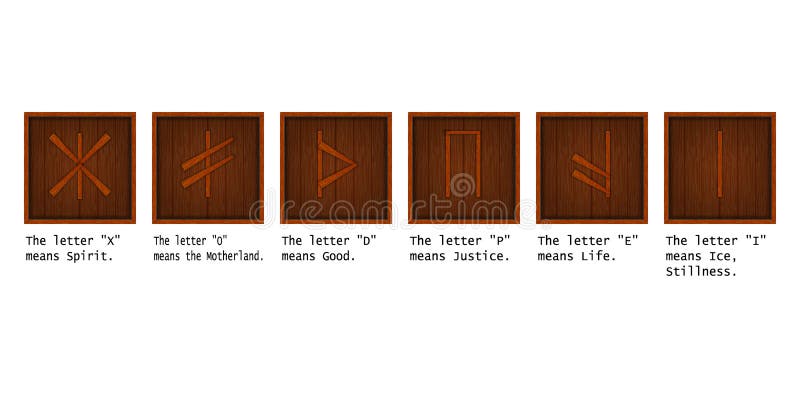 Plaques Avec Les Runes Slaves Principales Illustration de Vecteur ...